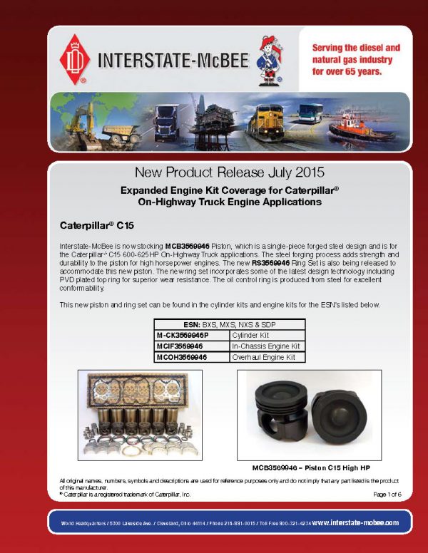 Interstate-McBee Caterpillar Replacement Parts