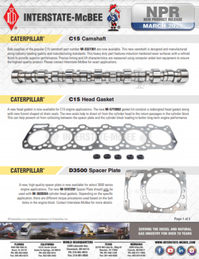 Interstate-McBee Caterpillar Replacement Parts