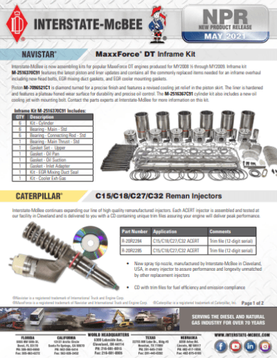 Interstate-McBee Caterpillar Replacement Parts