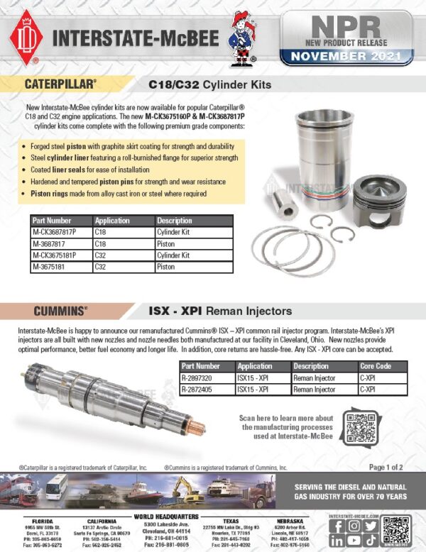 Interstate-McBee Caterpillar Replacement Parts